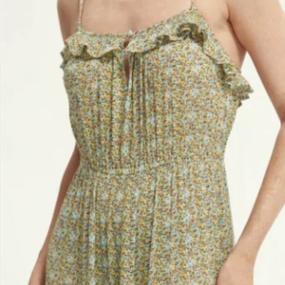 Scotch & Soda | Dresses | Scotch Soda Light Green Floral Tiered Full ...
